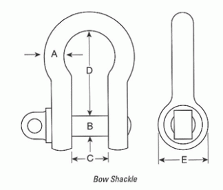 B4561 Self-colour SWL 8.5 Ton Large Bow Shackle